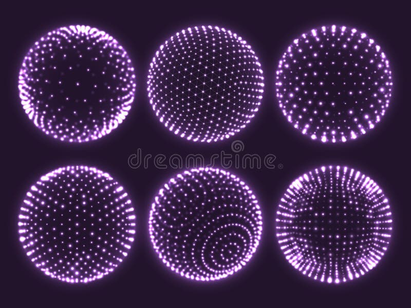 Geometry Grid 3d Sphere, Atom Orb, Science Chart of Particles or ...