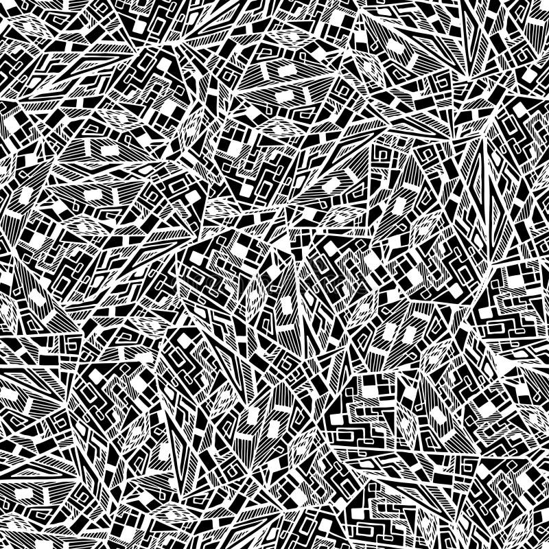 Geometry Hand Drawn Vector Seamless Pattern. Stock Illustration ...