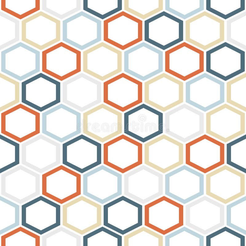Geometry Hexagon Cells Seamless Pattern Vector. Stock Illustration ...