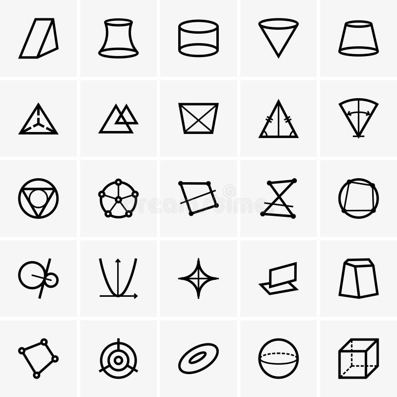 Geometry icons stock vector. Illustration of icon, graph - 55332614