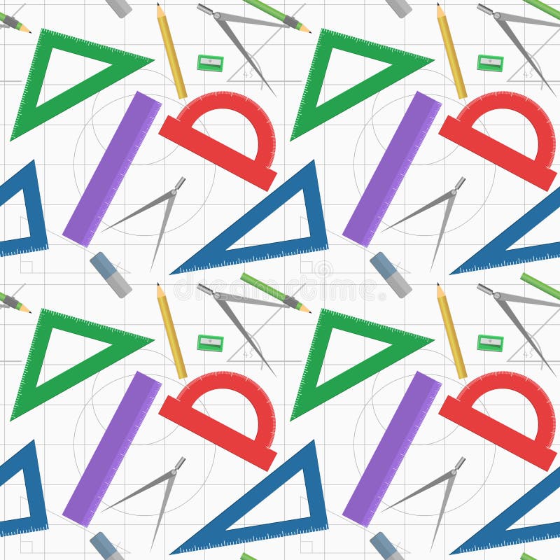 Geometry Instruments Seamless Pattern Stock Vector - Illustration of ...