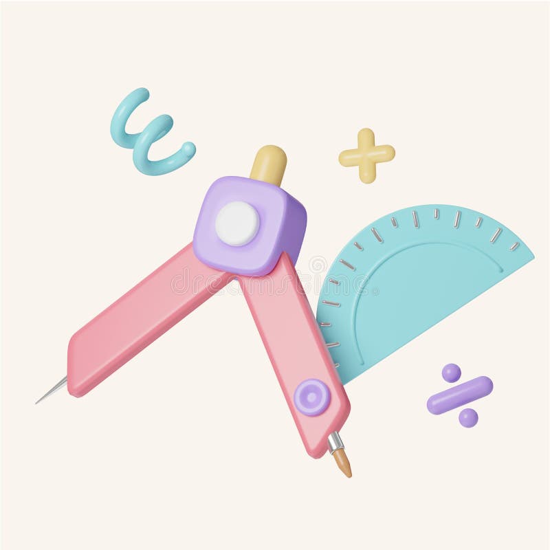 Geometry Learning and Measurement Tools in Education 3d Icons, Back To ...