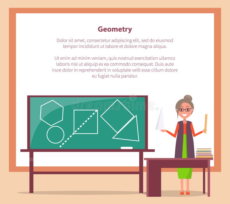 Geometry Science Banner Isolated on White Backdrop Stock Vector ...