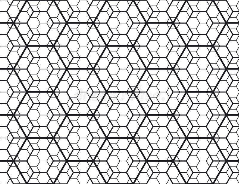 Hexagonal Seamless Pattern in Optical Art Style. Wavy Repeatable Texture Stock Vector ...