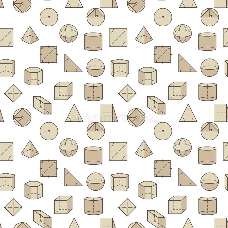 Geometry and Math Education Concept Vector Colored Seamless Pattern ...