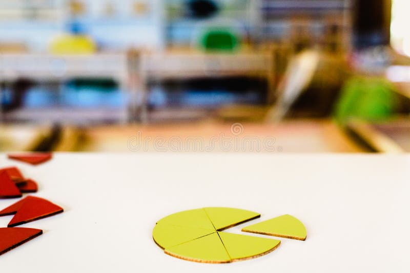 Geometry and Mathematics Materials in a Montessori Classroom Stock ...