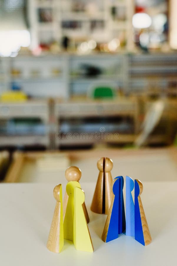 Geometry and Mathematics Materials in a Montessori Classroom Stock ...