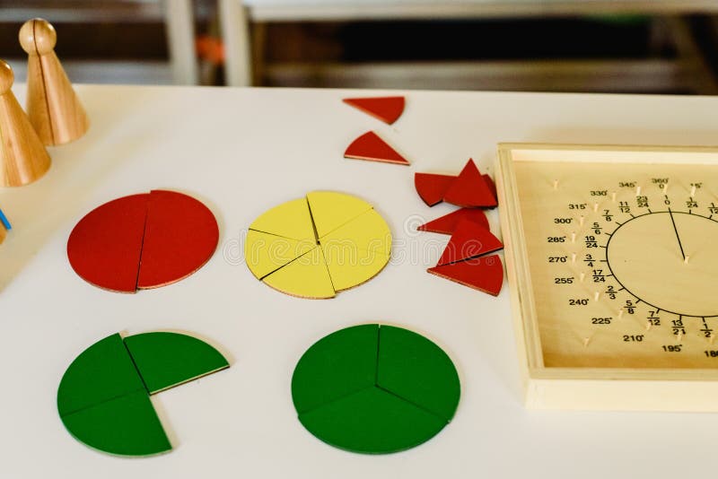 Geometry and Mathematics Materials in a Montessori Classroom Stock ...