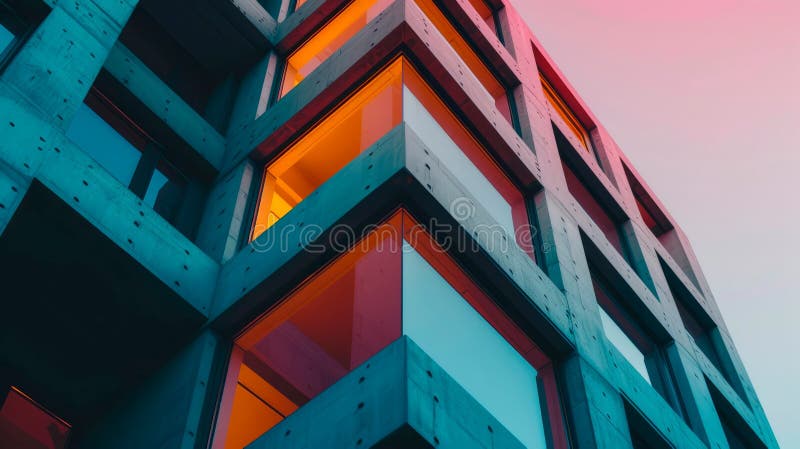 Geometry Modern Buildings and Structures with Gradients and Grainy ...