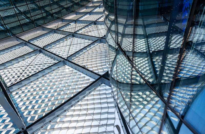 The Geometry of Modern Urban Architecture is Reflected in the Glass ...