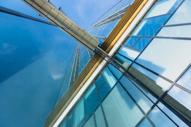 The Geometry of Modern Urban Architecture is Reflected in the Glass ...