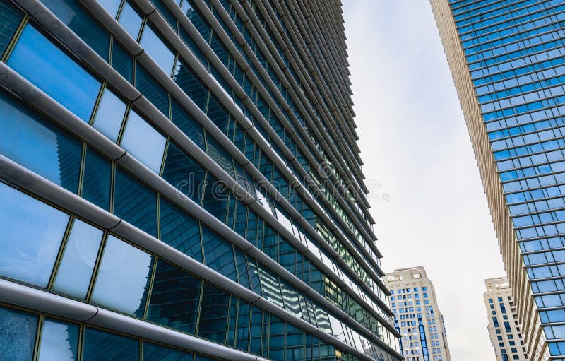 The Geometry of Modern Urban Architecture is Reflected in the Glass ...