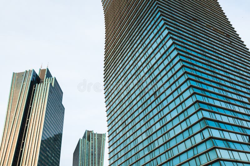 The Geometry of Modern Urban Architecture is Reflected in the Glass ...