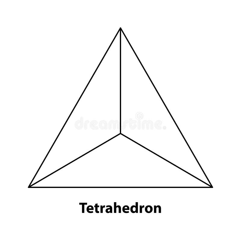 Geometry Net of Tetrahedron. 3d Solid Shape in Mathematics Stock Vector ...