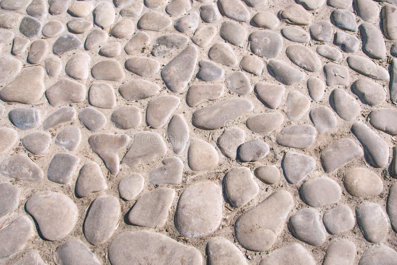 Geometry Pattern Background of Gray Cobblestone Pavement Stock Photo ...