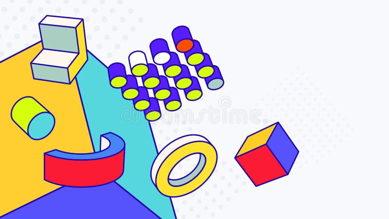 Geometry Playful Elements Colorful Graphic Background Stock Vector ...