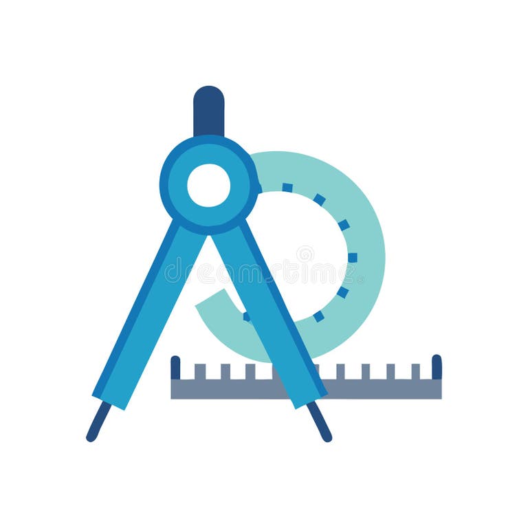 Geometry Protractor Icon for Measurements Stock Vector - Illustration ...