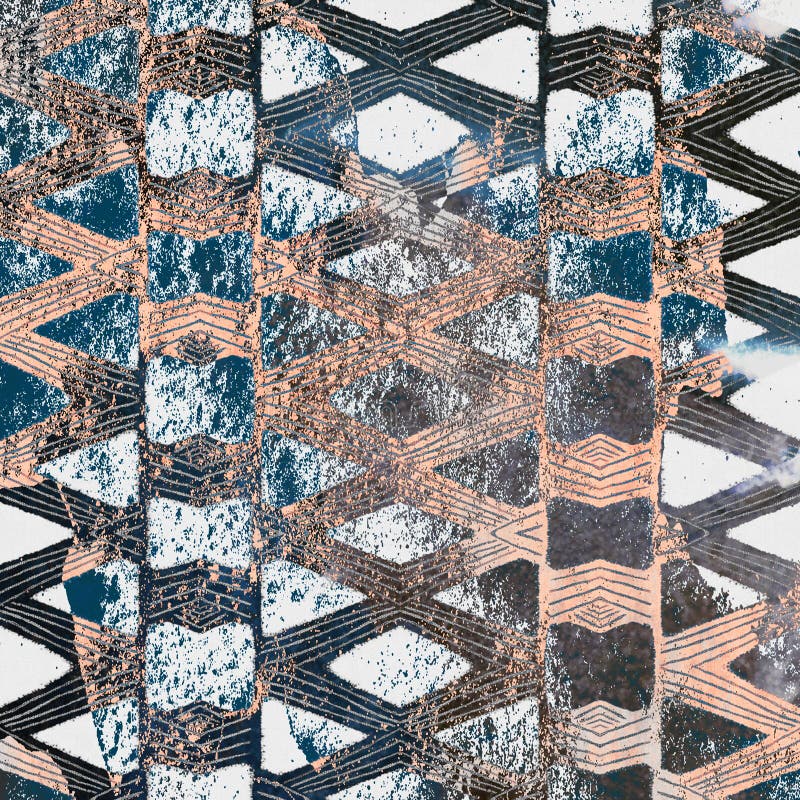 Geometry Repeat Pattern with Texture Background Stock Illustration ...