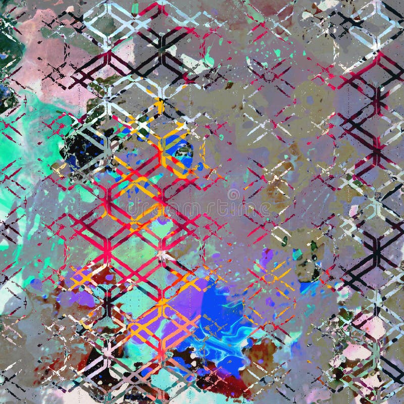 Geometry Repeat Pattern with Texture Background Stock Illustration ...