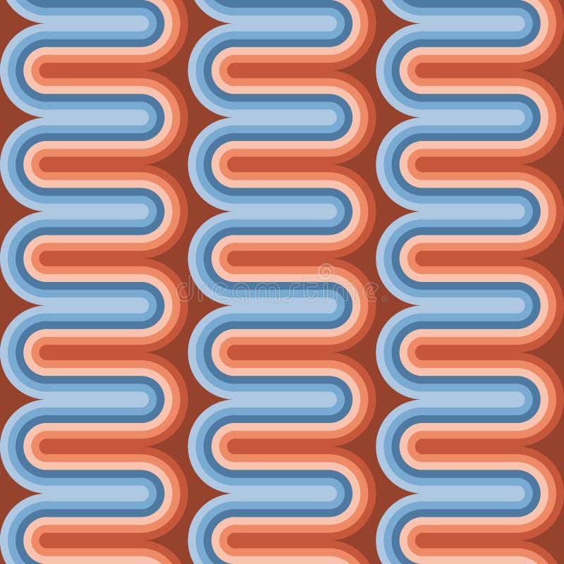 Geometry Seamless Pattern in Blue and Terra-cotta Stock Vector ...