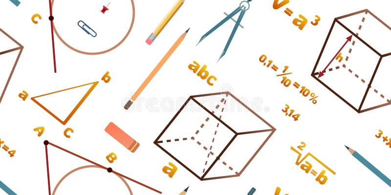 Geometry. Seamlessly Composition. Isolated on White Background. Funny ...