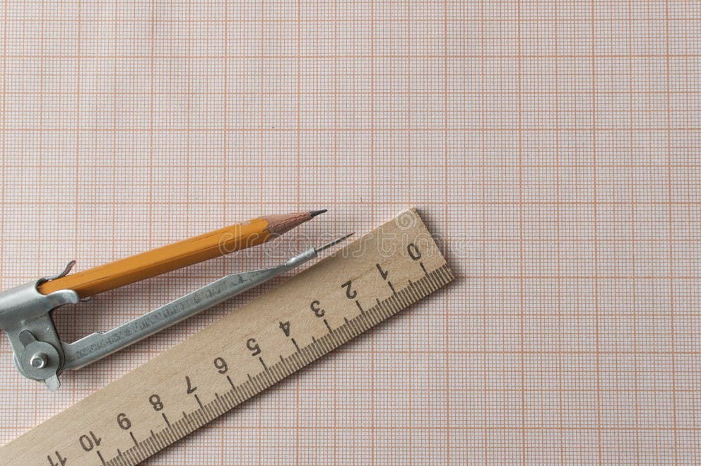 Geometry Set with Compass,pencil,ruler on Graph Paper Stock Photo ...