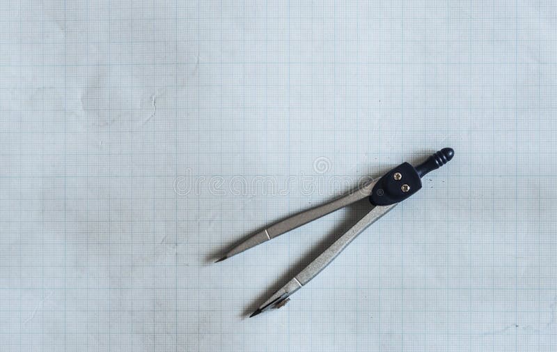 Geometry Set with Compass,pencil,ruler on Graph Paper Stock Image ...