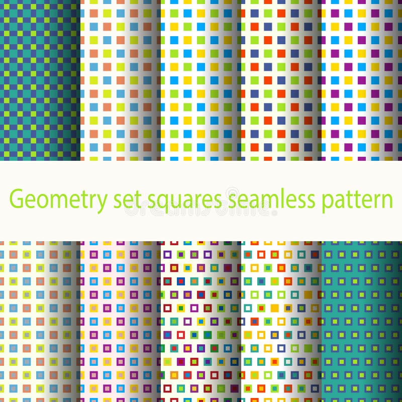 Geometry Set Squares Seamless Pattern Stock Vector - Illustration of ...