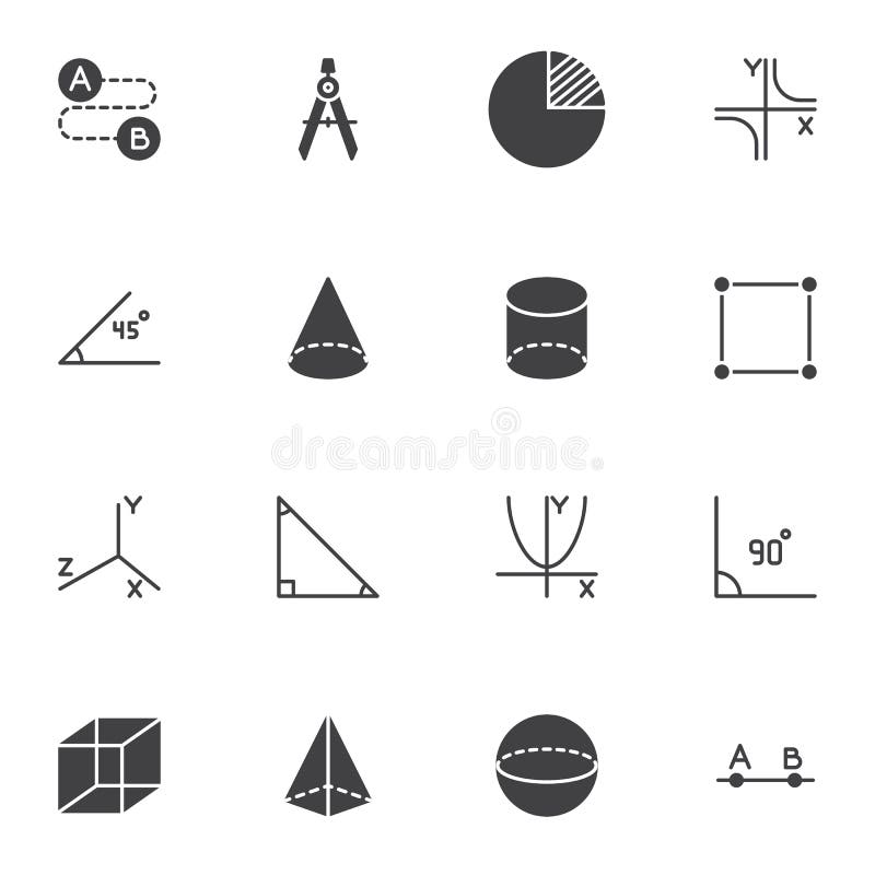 Geometry Shapes Vector Icons Set Stock Vector - Illustration of basic ...