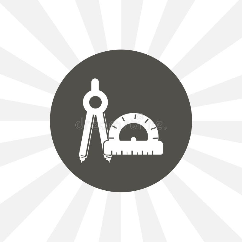Compass with Protractor Illustration Design Element, Geometry Isolated ...