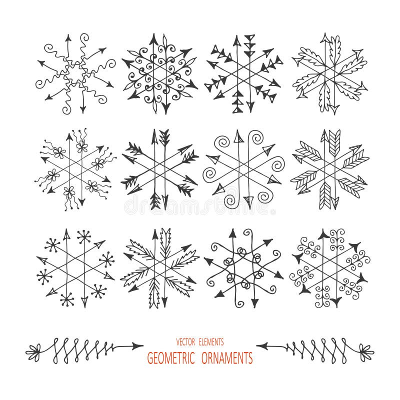 Geometry Symbols and Elements Set. Stock Vector - Illustration of ...