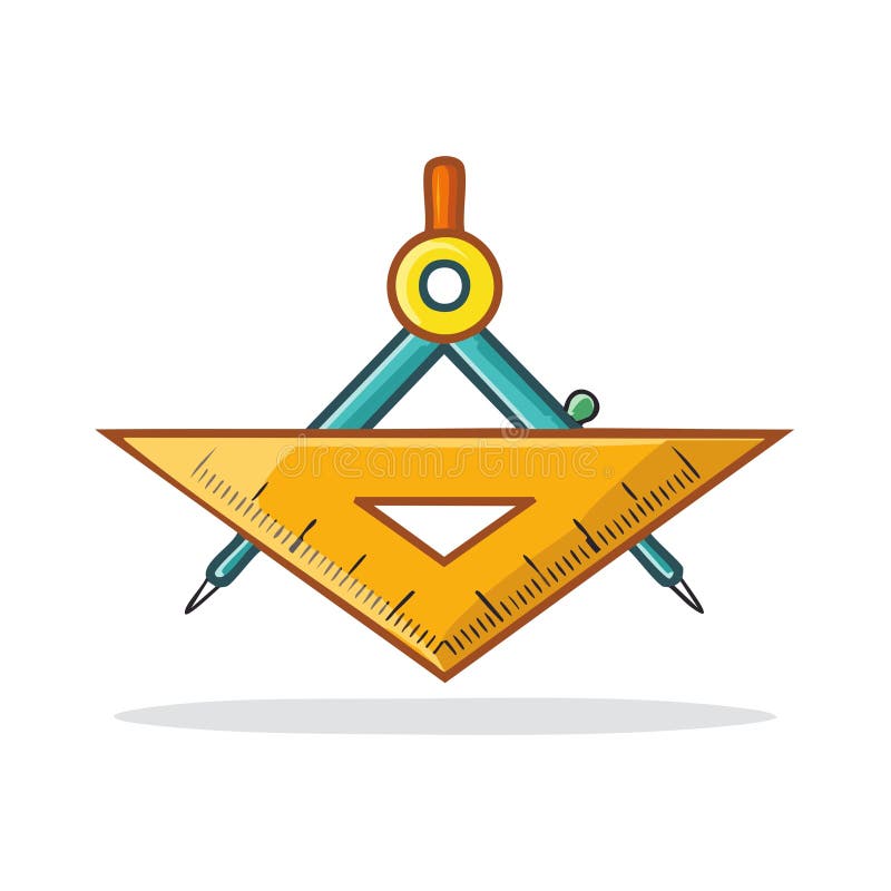 Geometry Tools Illustration Compass and Set Square Educational ...