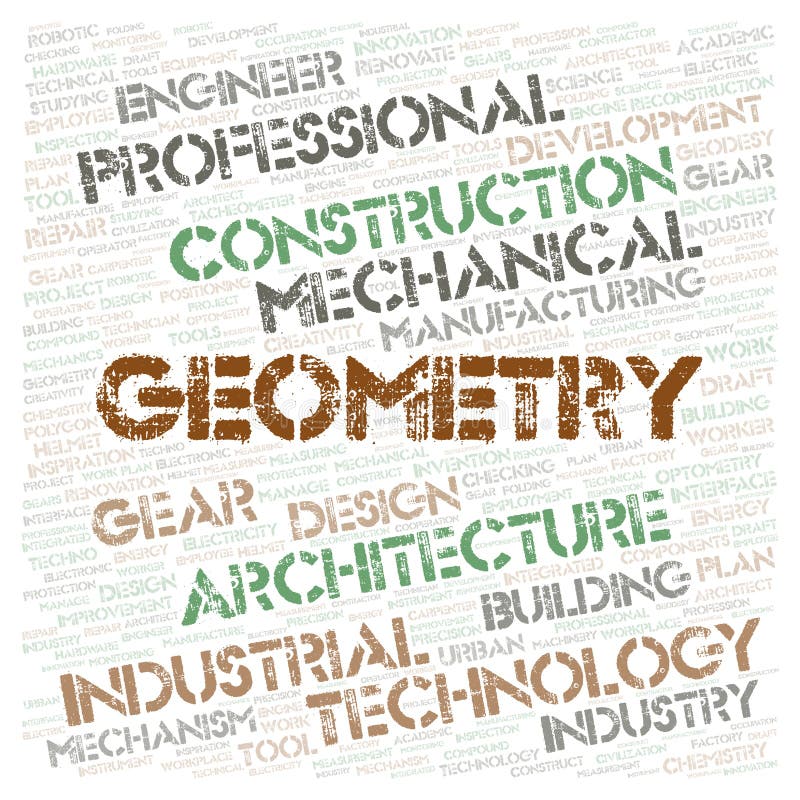 Geometry Word Cloud Collage, Education Concept Background Stock ...