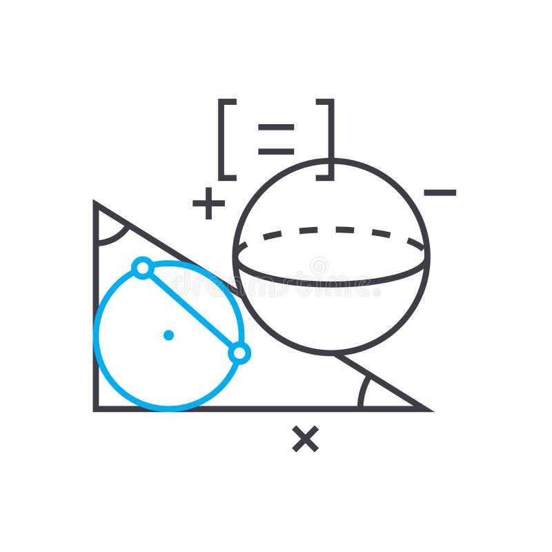 Geometry Vector Thin Line Stroke Icon. Geometry Outline Illustration ...