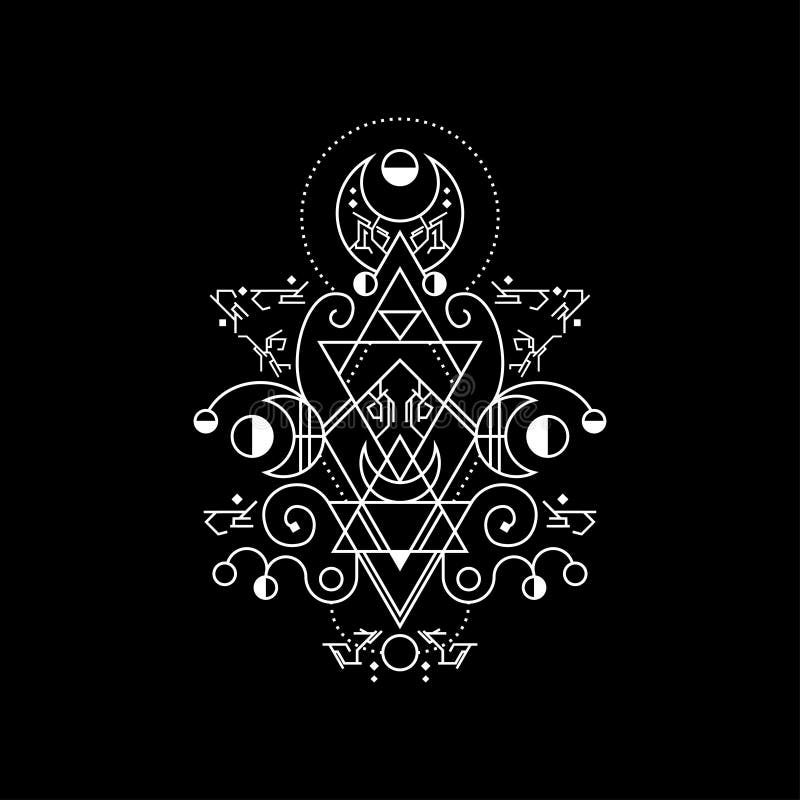 Rune Magic Moon stock vector. Illustration of spirituality - 117348949