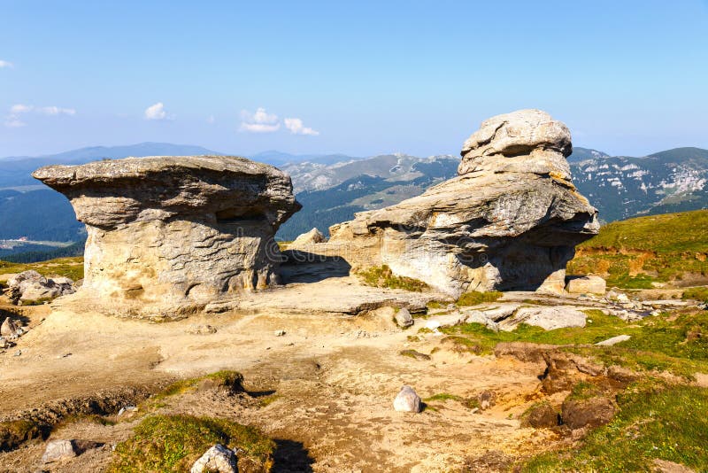 The Sphinx - Geomorphologic Rocky Structures in Bucegi Mountains Stock ...