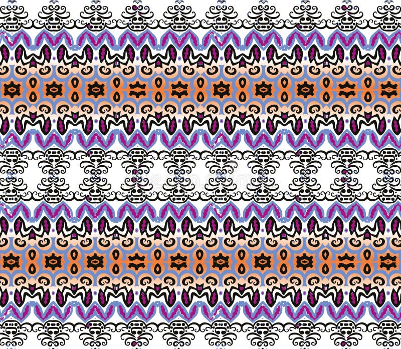 Geomtrical Ornamental Border Pattern. Fabric Texture Stock Illustration ...