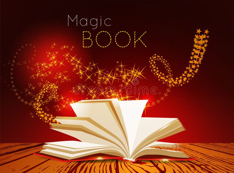 Affiche Van De Boeken De Magische Wereld Open Boek Met Witte Pagina's ...