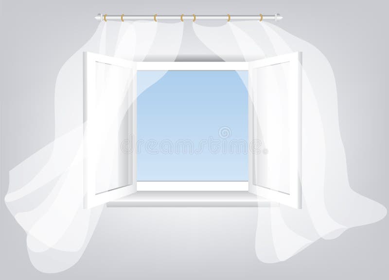 Geopend venster vector illustratie. Illustration of lucht - 26546819