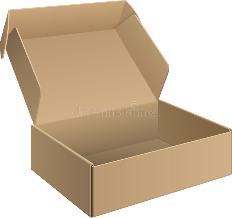 Geopende De Doos Van Het Karton Van Het Pakket Vector Illustratie ...
