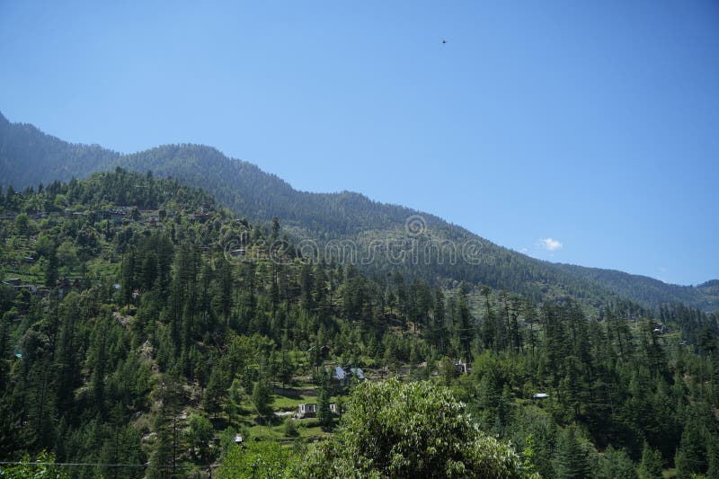 Geophysical Diversity and Houses of the Hilly Region. Stock Photo ...