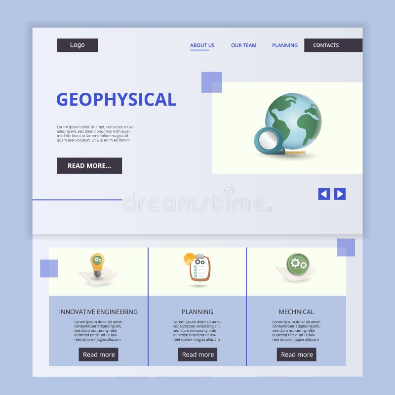 Geophysical Flat Landing Page Website Template. Innovative Engineering ...