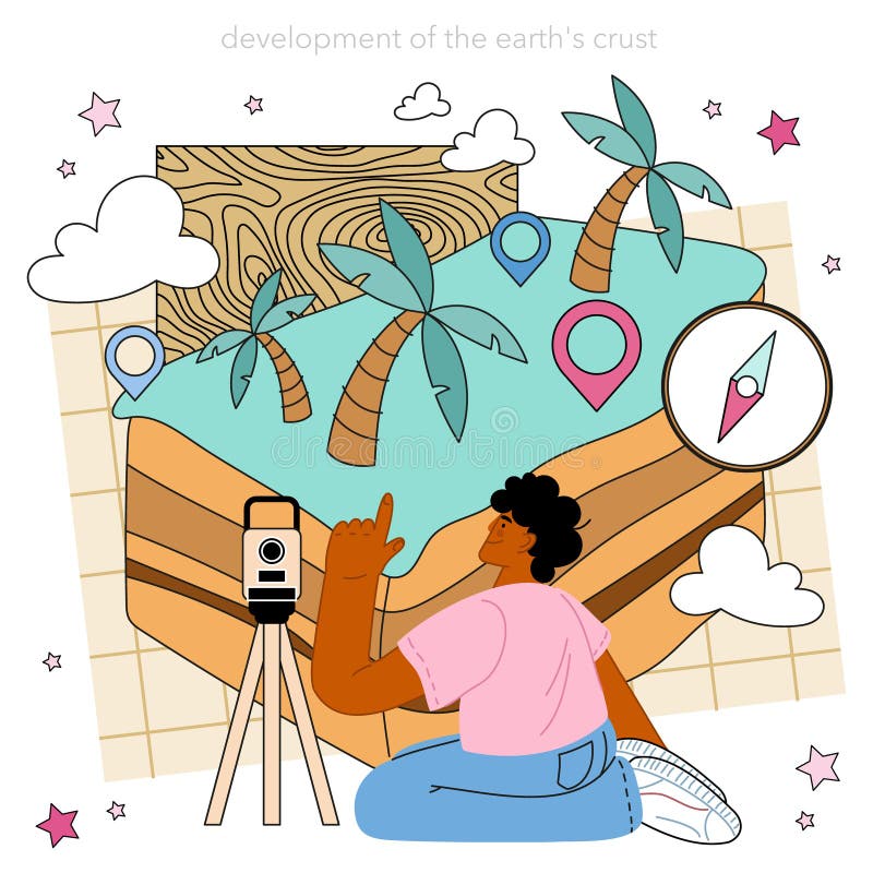 Geophysicist Concept Set. Scientist Study Structure, Evolution Stock ...