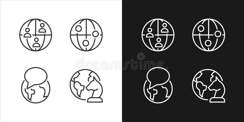 Geopolitics Process Pixel Perfect Linear Icons Set for Dark, Light Mode ...