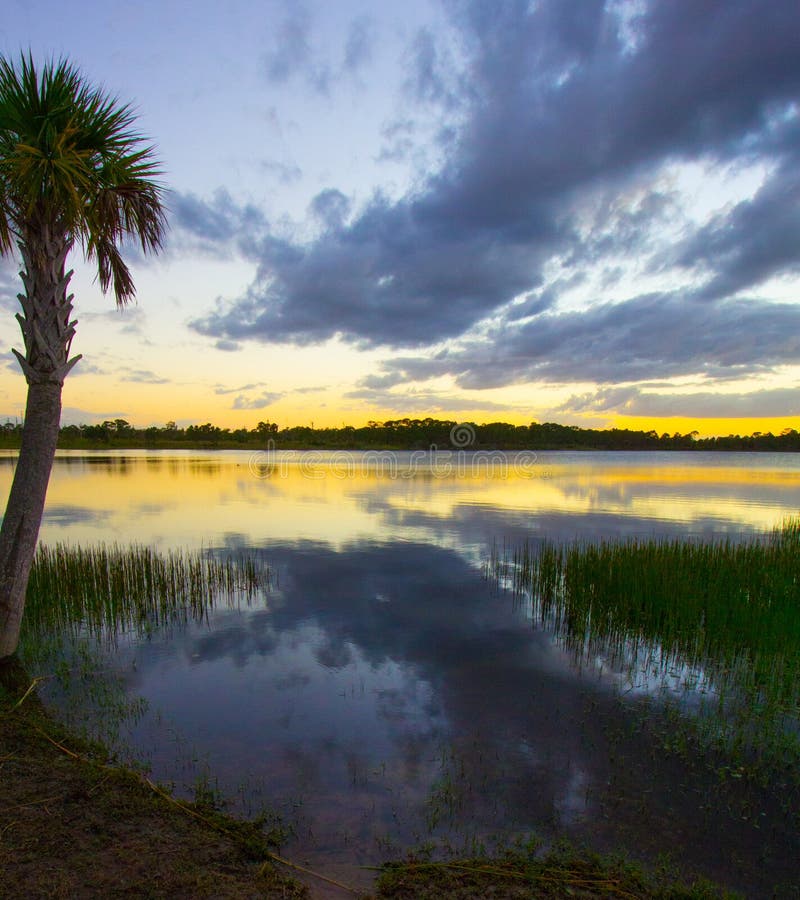 Sunset at Lake Zobel, George LeStrange Preserve, Fort Pierce, Florida ...