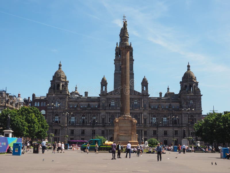 George Square in Glasgow editorial photo. Image of cityscape - 121818151