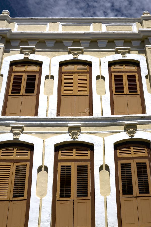 George Town Heritage Building Stock Photo - Image of ancient, shophouse ...
