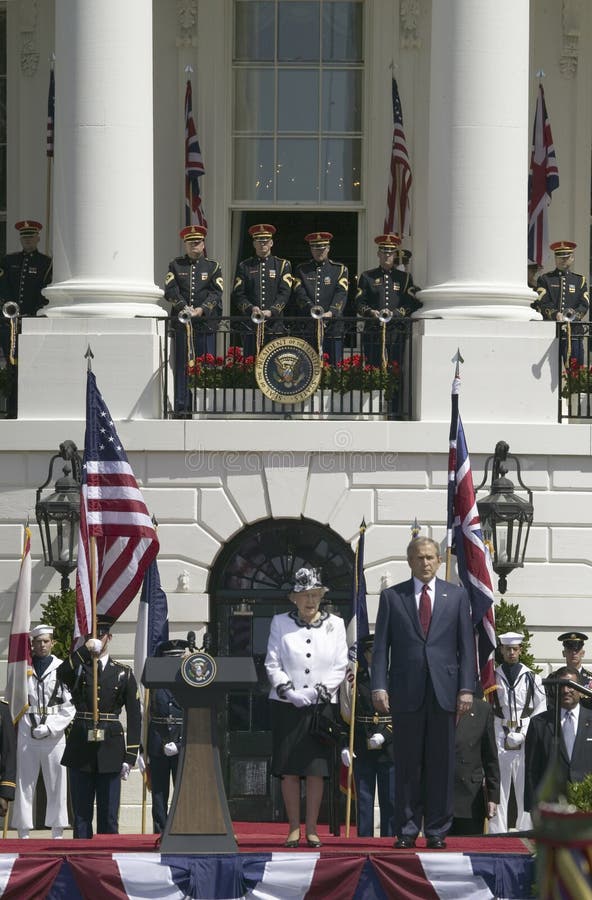George W. Bush and Queen Elizabeth II S Editorial Photo - Image of ...