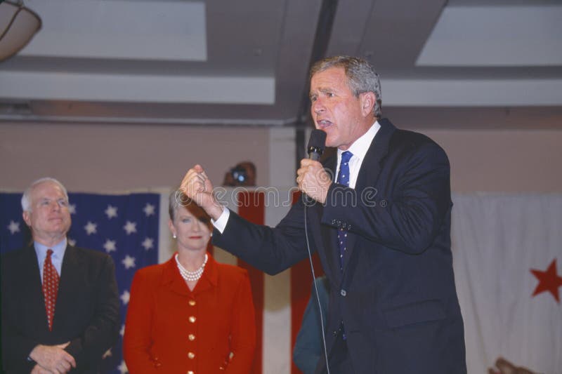 George W. Bush Speaking at Campaign Rally Editorial Photography - Image ...