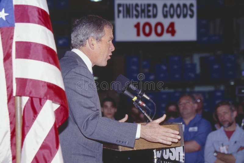 George W. Bush Speaking at Campaign Rally Editorial Photography - Image ...